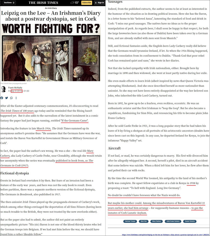 WW1 The Irish Times April 2016 Corpse Factory Story Dystopia Mary ...