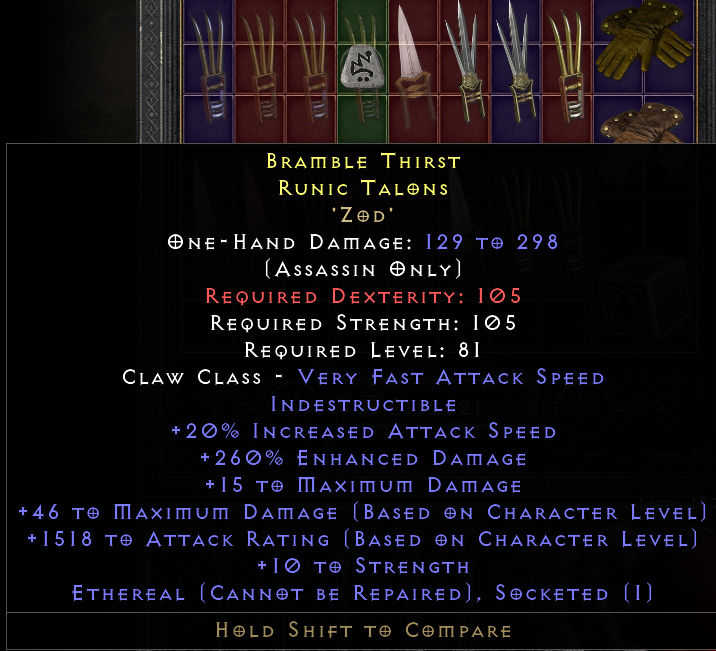 Auction: Bramble Thirst - Topic - d2jsp