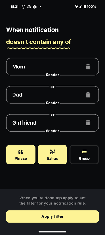 For those of you who use the amazing app Buzzkill, share the best rules you created : r/androidapps