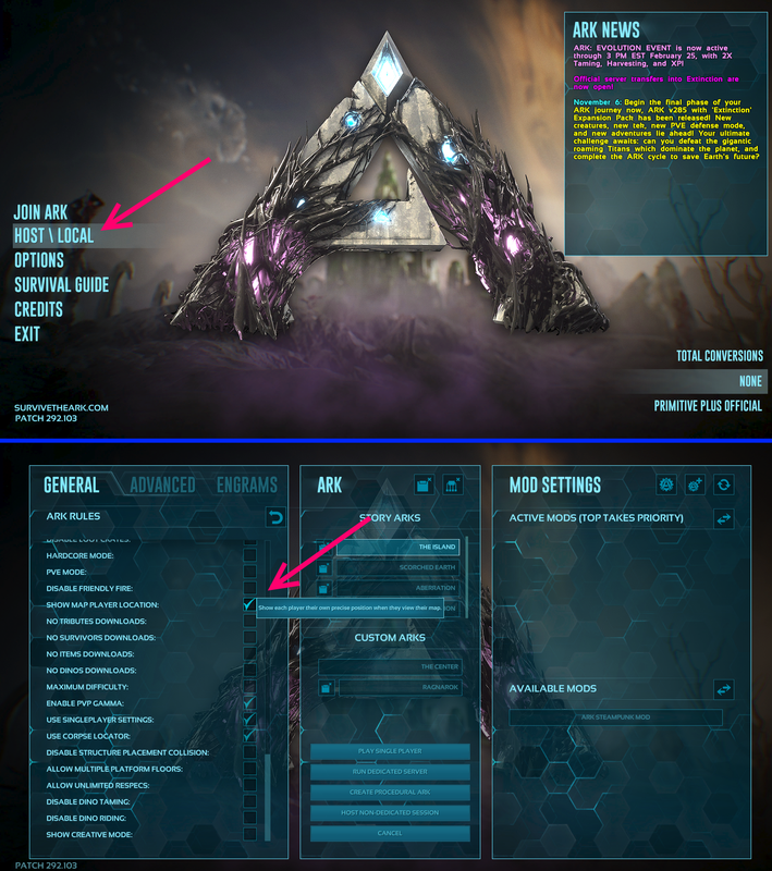 [Single Player PC] Map Marker Char Location On Map? :: ARK: Survival ...
