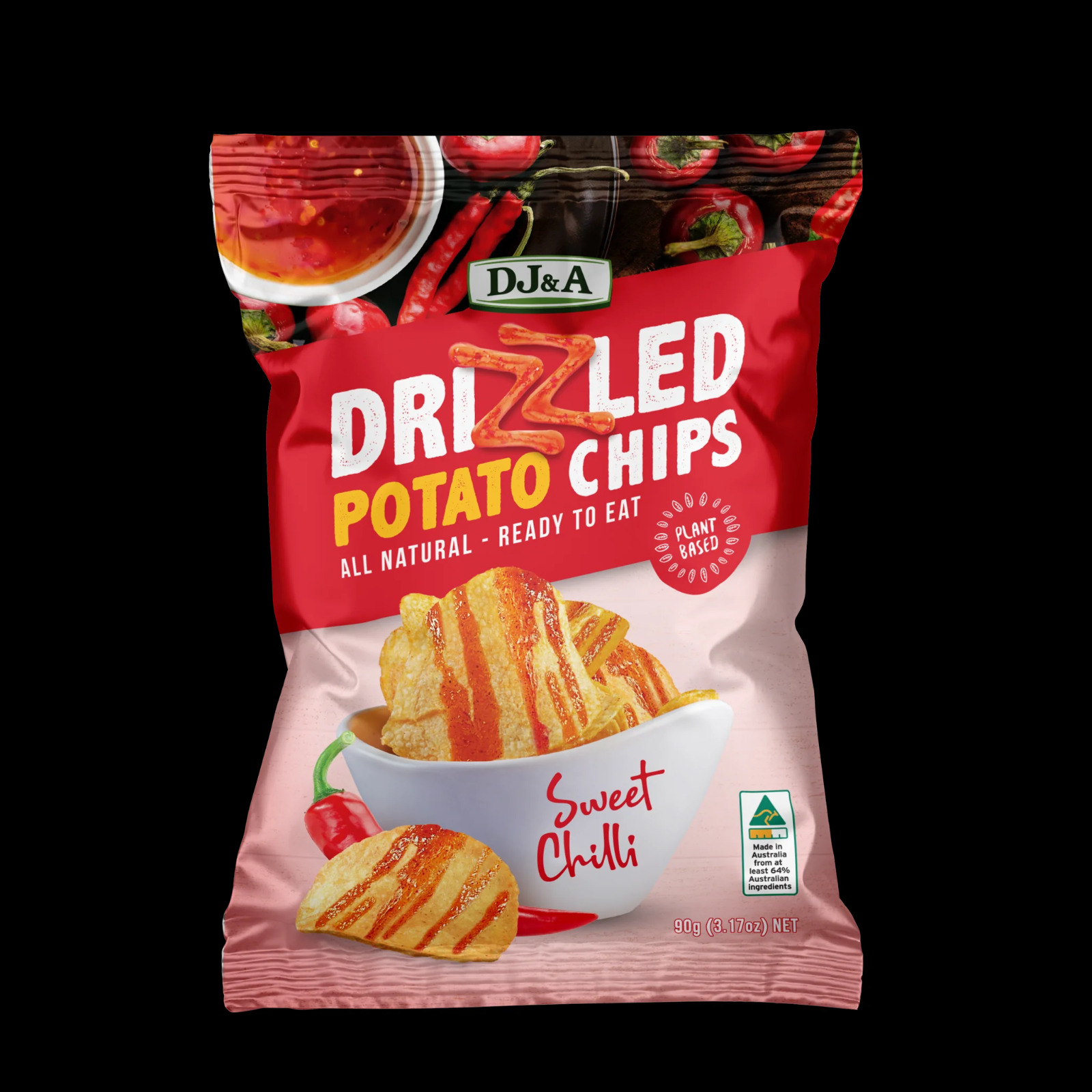 Drizzled Potato Chips Sweet Chilli 5x90 gm DJ& A — Postimages