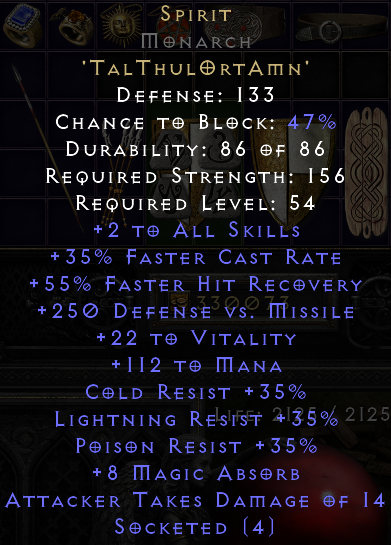 = Perfect Spirit Monarch 35/112/8 = - Topic - d2jsp