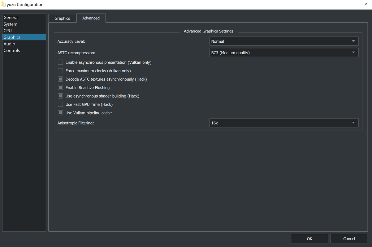 Yuzu Advanced Graphics Settings — Postimages