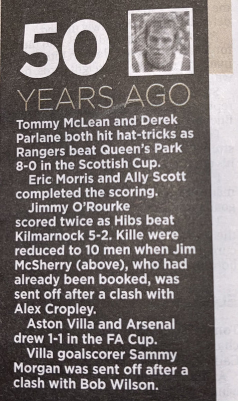 Fifty Years ago - Tommy McLean and Derek Parlane both get hat-trick in ...