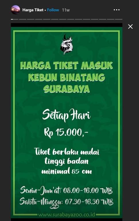 Harga Tiket Masuk Kebun Binatang Surabaya dan Daftar Lengkap Tarif ... Harga Tiket Masuk Kebun Binatang Surabaya dan Daftar Lengkap Tarif ...