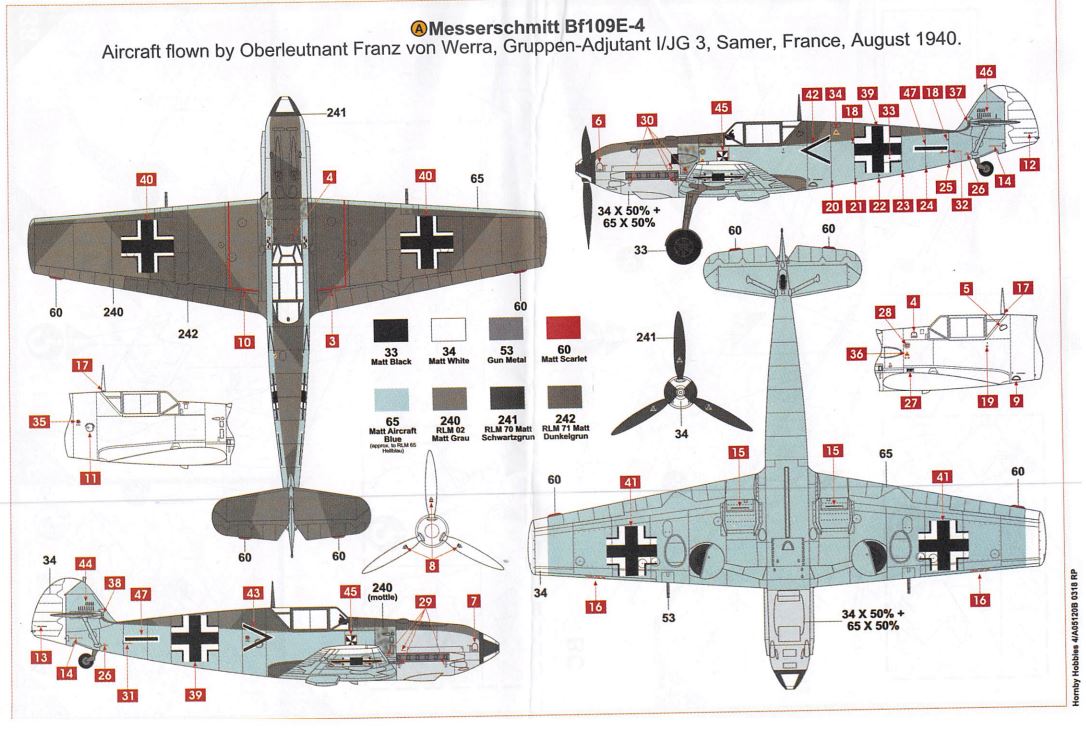 Wingtips on II./JG3 Messerschmitt Bf109-E (Franz von Werra, Battle of Britain) - Aircraft WWII ...