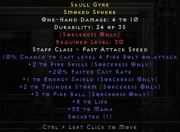 5 Fireball Rare Sorc Orb Lvl 30 - Topic - d2jsp