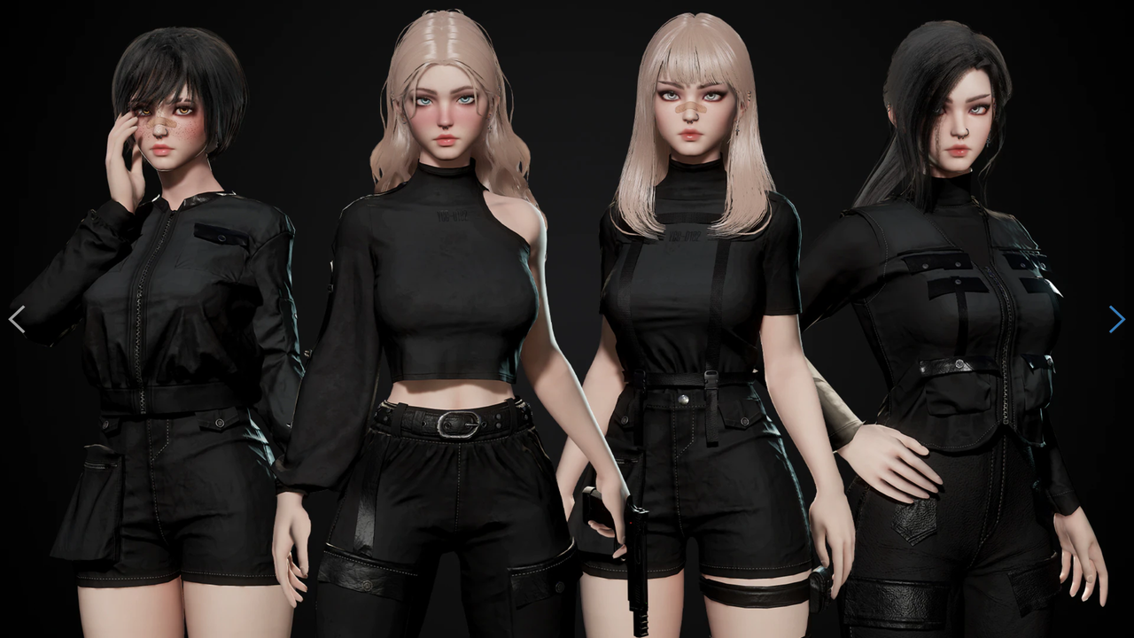 [ Unreal Engine Character ] Techwear Girls 2025 - Free Daz 3D Models