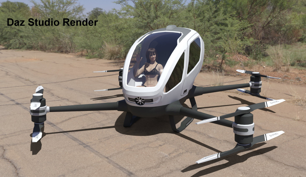 Ehang AAV (autonomous Aerial Vehicle) - Free Daz 3D Models