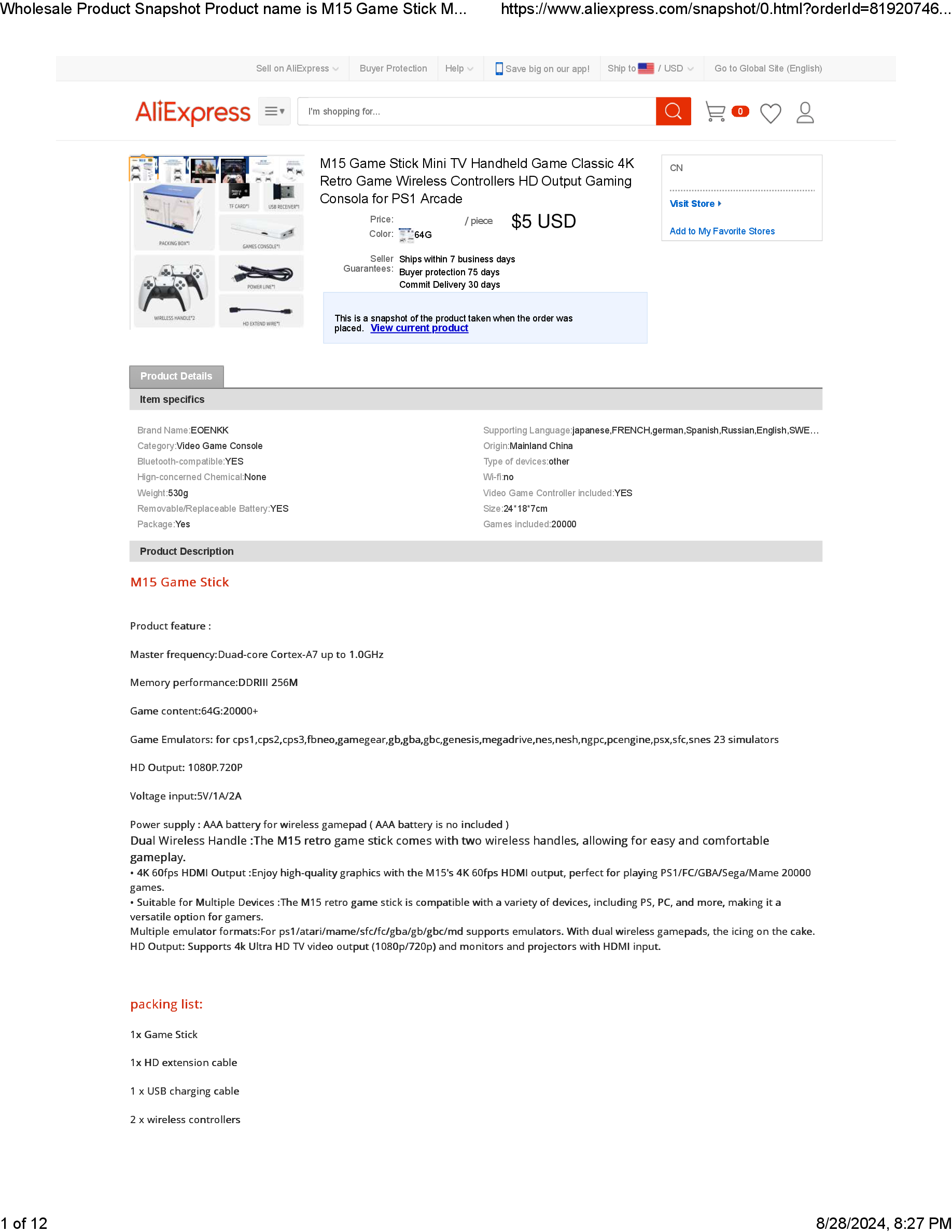 M15 Game Stick Mini TV Handheld Game Classic Retro INFO PDF compressed — Postimages