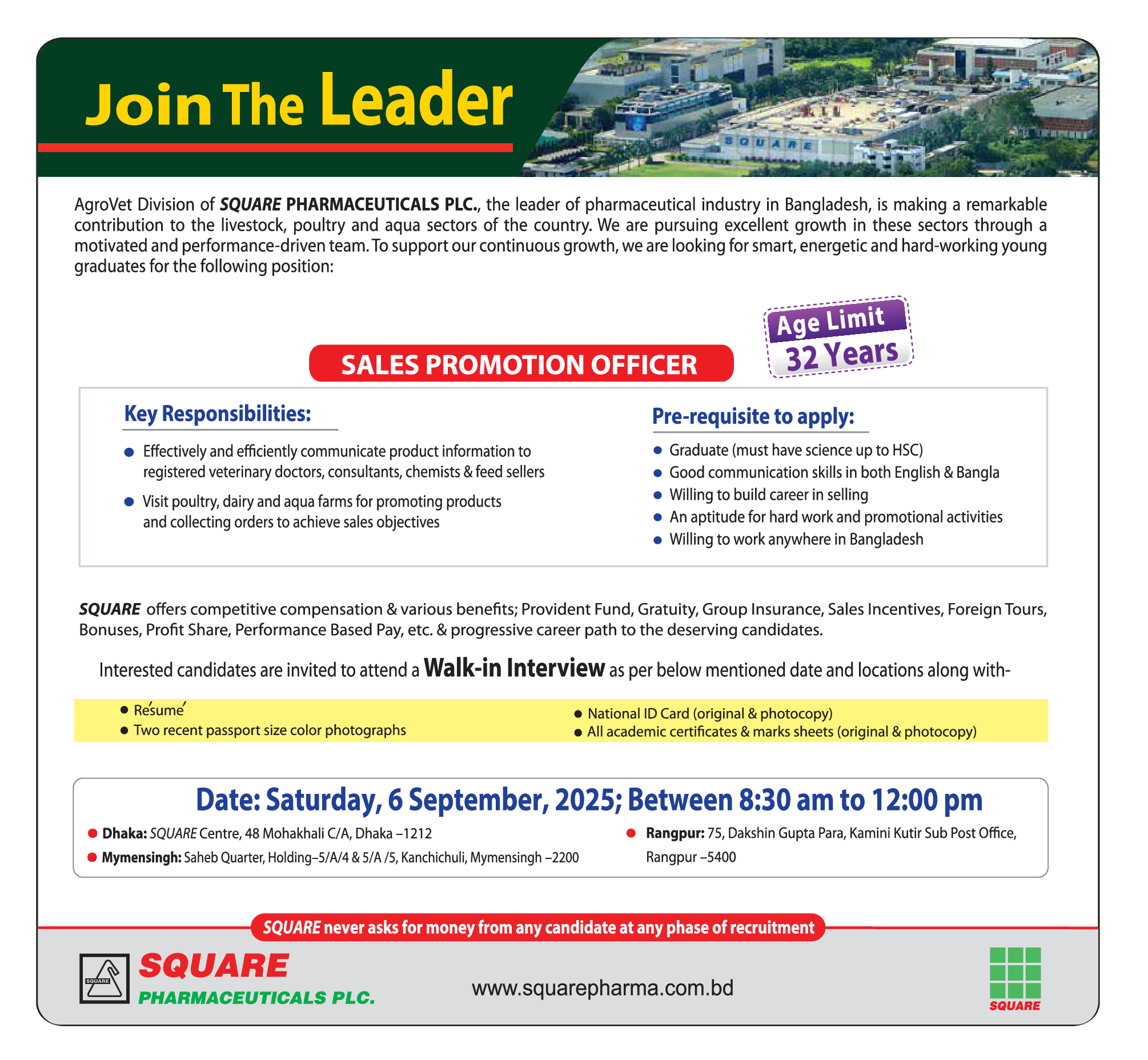 Square Group Ltd. New Job Circular 2025 - Abroad Birbangla