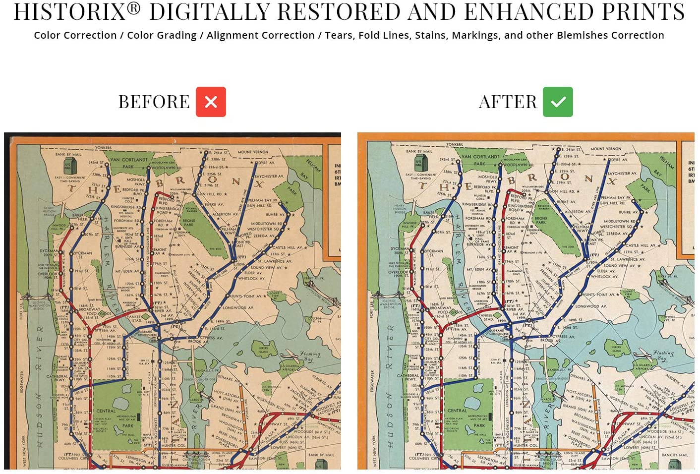 1954 New York City Subway Map Poster - Vintage City of New York Wall ...