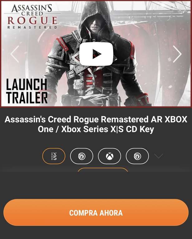 Kinguin: Assasin creed rogue remastered Xbox one/ series MESSISHOP