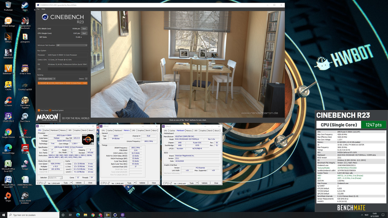 Cinebench - R23 Single Core with BenchMate