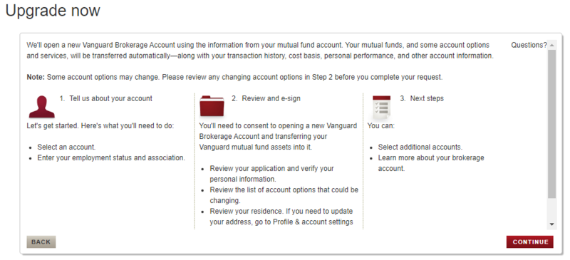 Transition to Vanguard Brokerage Account - Bogleheads.org