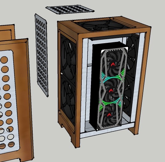 Log - My third PC in wood - 20L tower design with too many fans... :P ...