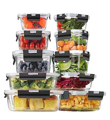 AMAZON Juego de 10 recipientes Vidrio Herméticos para almacenamiento de ...