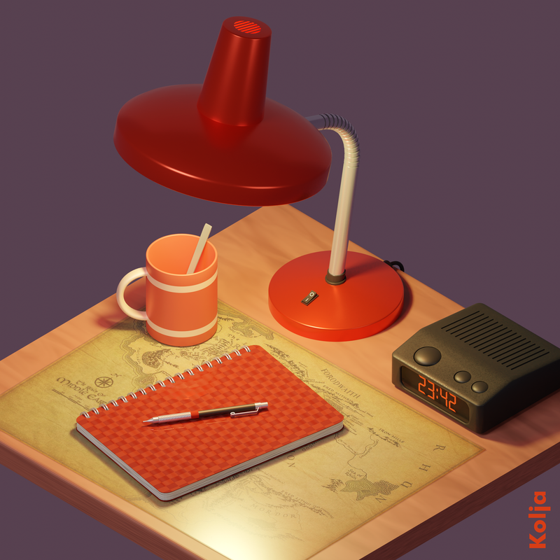 Desk Scene : r/blender