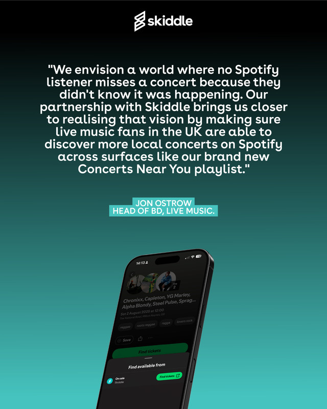 You can now buy Skiddle tickets on Spotify! | Skiddle