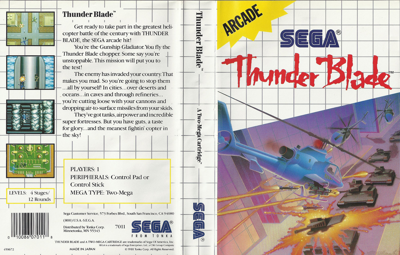 Thunder Blade - SEGA's big blue thunder helicopter gunship arcade game ...