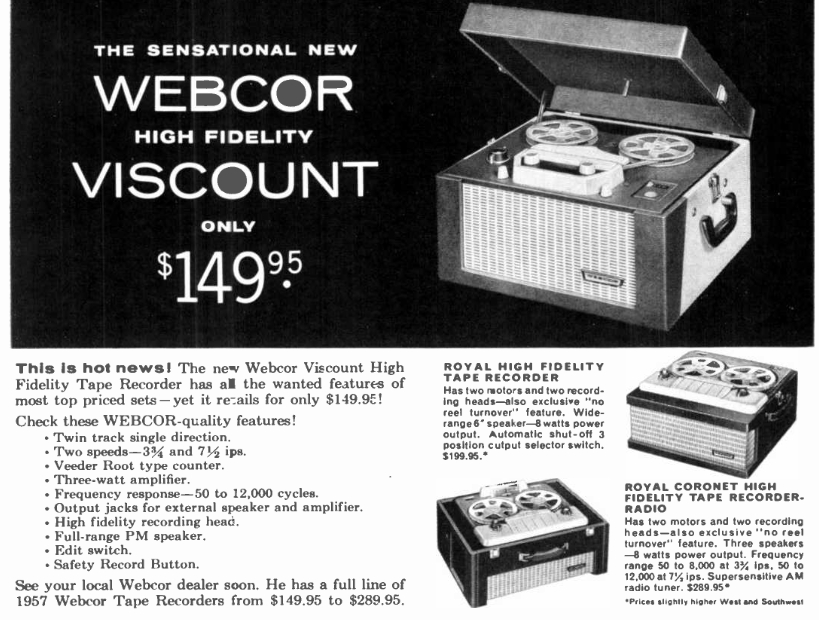 Unusual R2R tape recorders (Simon SP5, Webcor Viscount etc.) | Steve ...