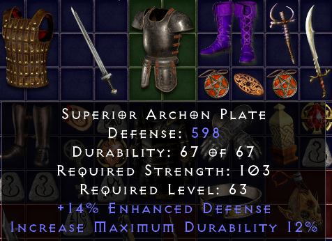 Superior! Ancient Armor, Archon Plate, Wire Fleece - Topic - d2jsp