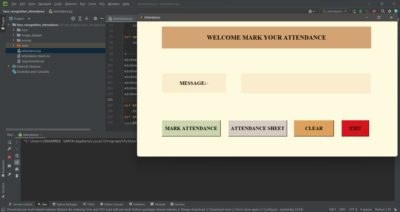 GitHub - abu-tech/face-recognition-attendance: A GUI application which ...