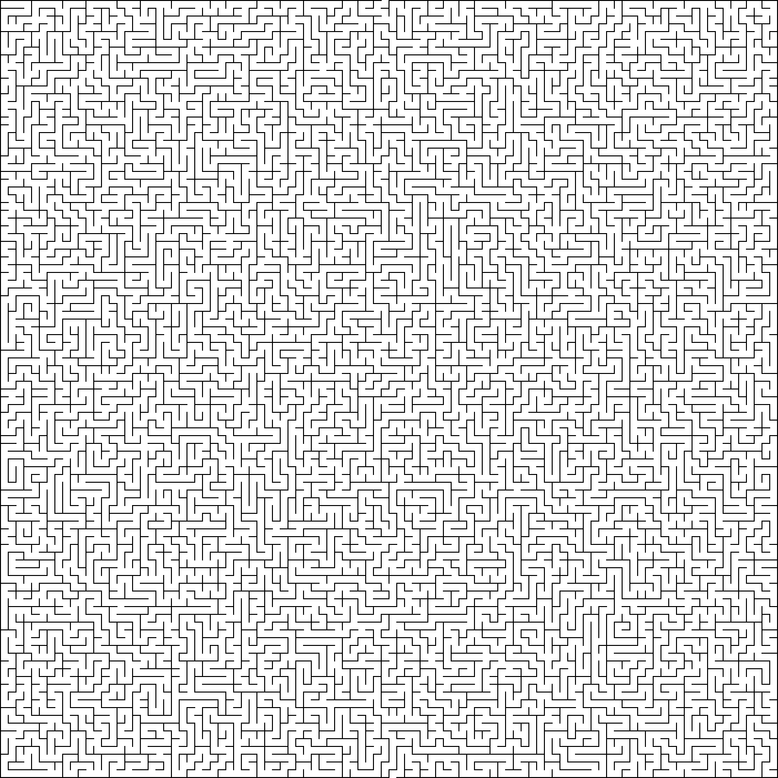 100 by 100 orthogonal maze — Postimages