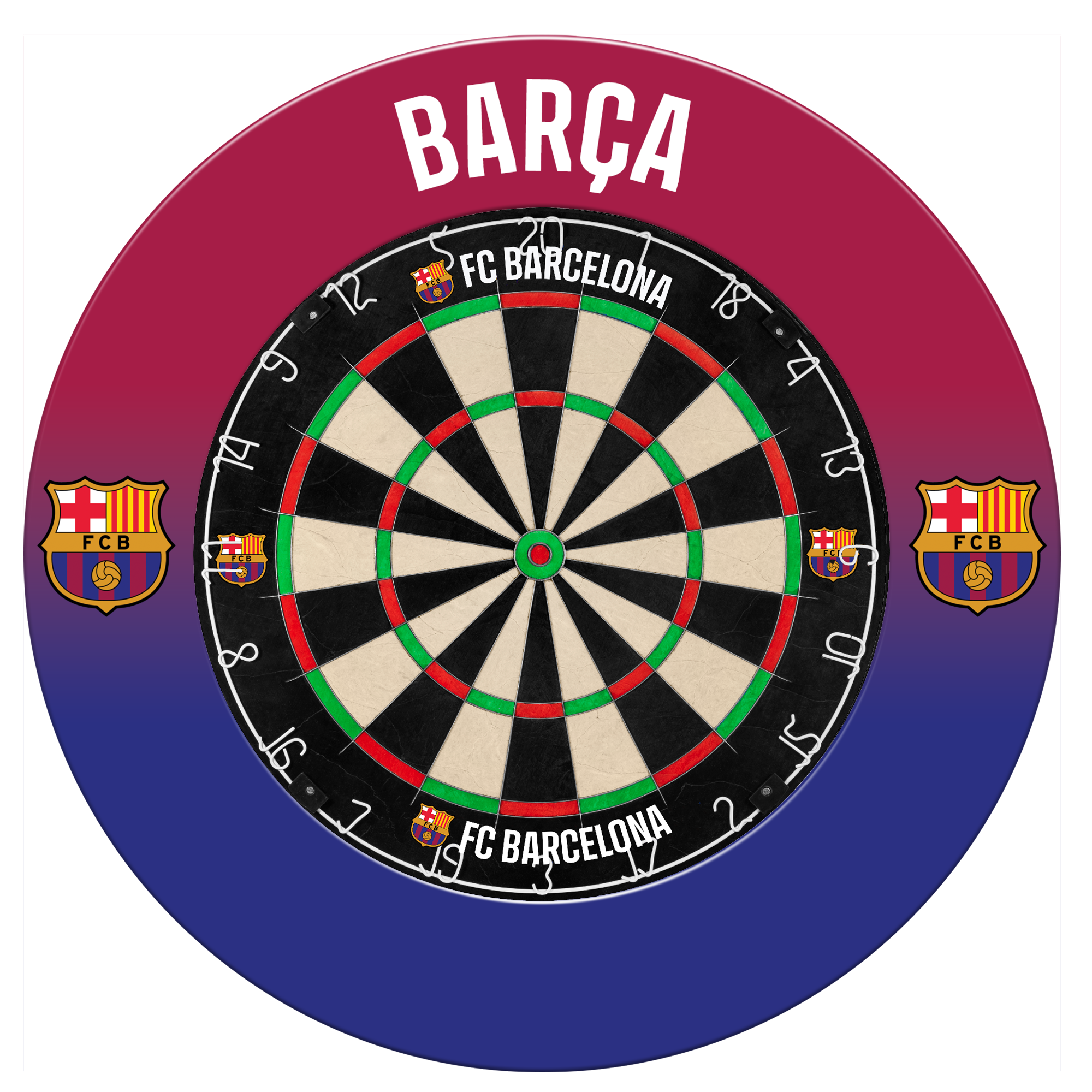 SU250 FC Barcelona Official Licensed Dartboard Surround S2 Shaded Crest ...