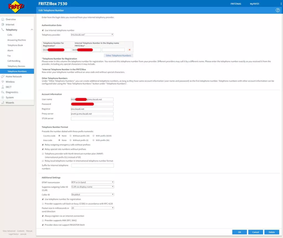fritzbox 7530 tiscali voip fttc ftth configuration v3 — Postimages