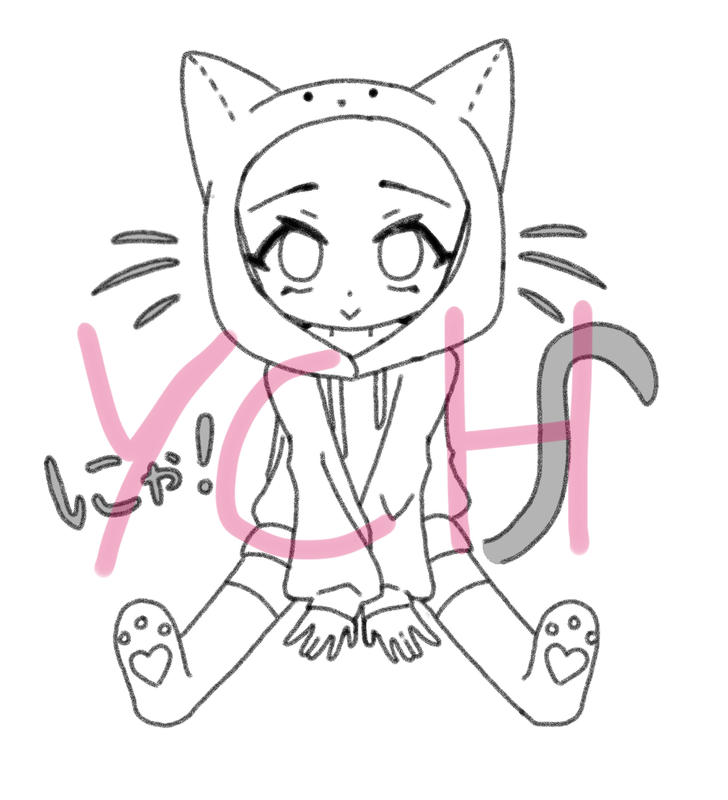 $6 ych cat hoodie chibi ♡ on Toyhouse