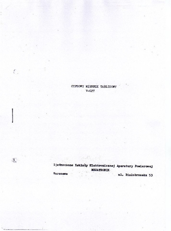 Instrukcje przyrządów elektronicznych - schemat, opis, obsługa, usterki ...