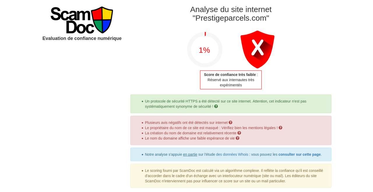 Screenshot 2020 12 04 Prestigeparcels com Indice de confiance très ...
