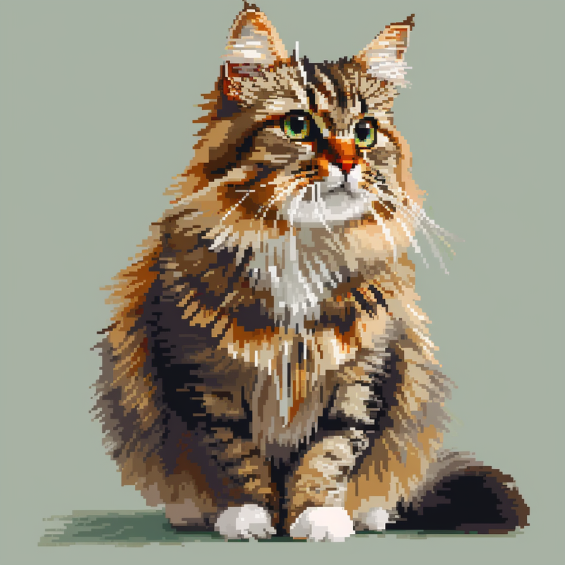 giobbito pixel art draw of a siberian cat 3 D style raw v 6 80a06563 ...