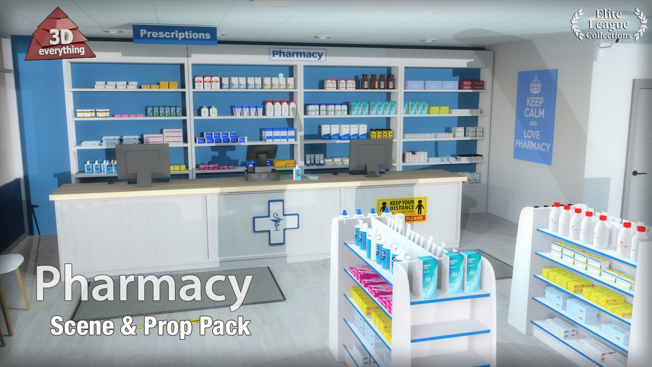 [ Reallusion Props ] Pharmacy Scene & Prop Pack 2025 - Free Daz 3D Models