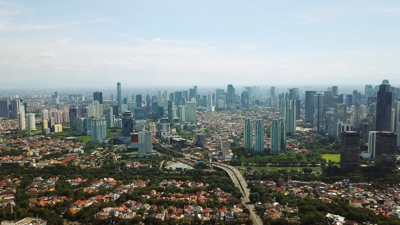 aerial footage jakarta cityscape daytime footage 084966912 prevs ...