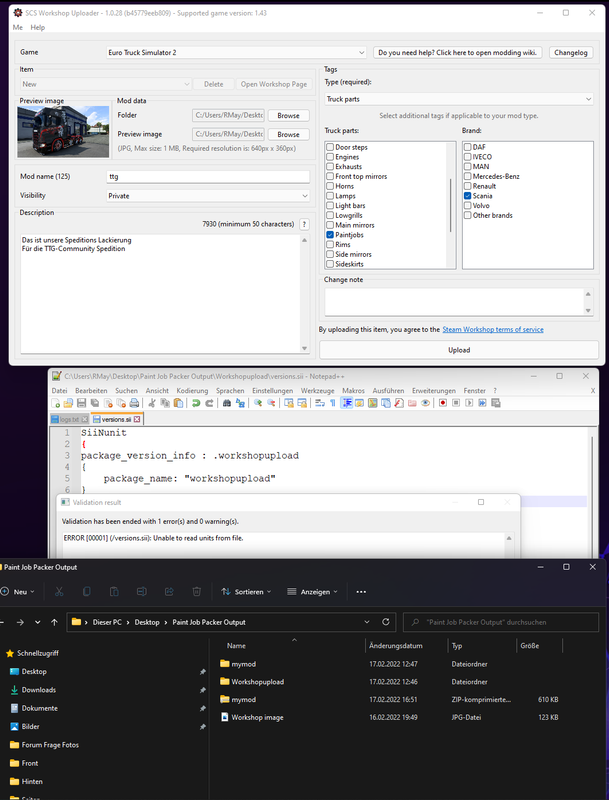 ETS2 SCS Workshop Uploader ERROR [00002] - SCS Software