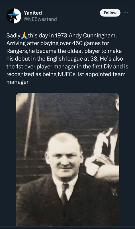 On this day - Andy Cunningham died - nice wee tribute piece by ...