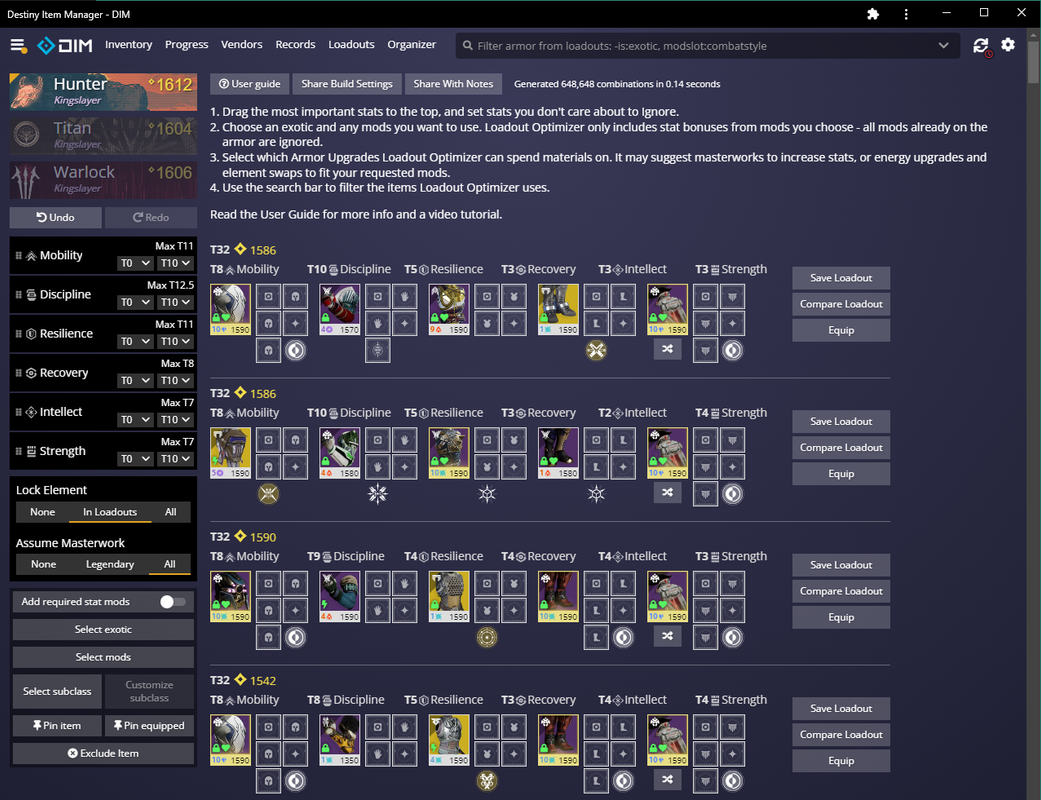 DIM users: use the custom stat total setting : r/DestinyTheGame