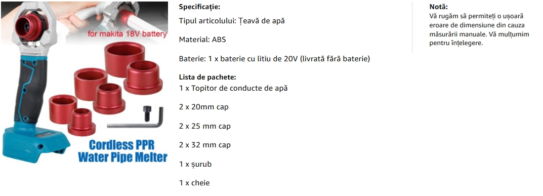 Instrument de sudare a tevilor cu baterie, GOSTOCK®, Indicator de ...