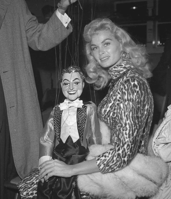 Irish "Sheena" McCalla w/what seems to be a Liberace marionette (1950)s ...