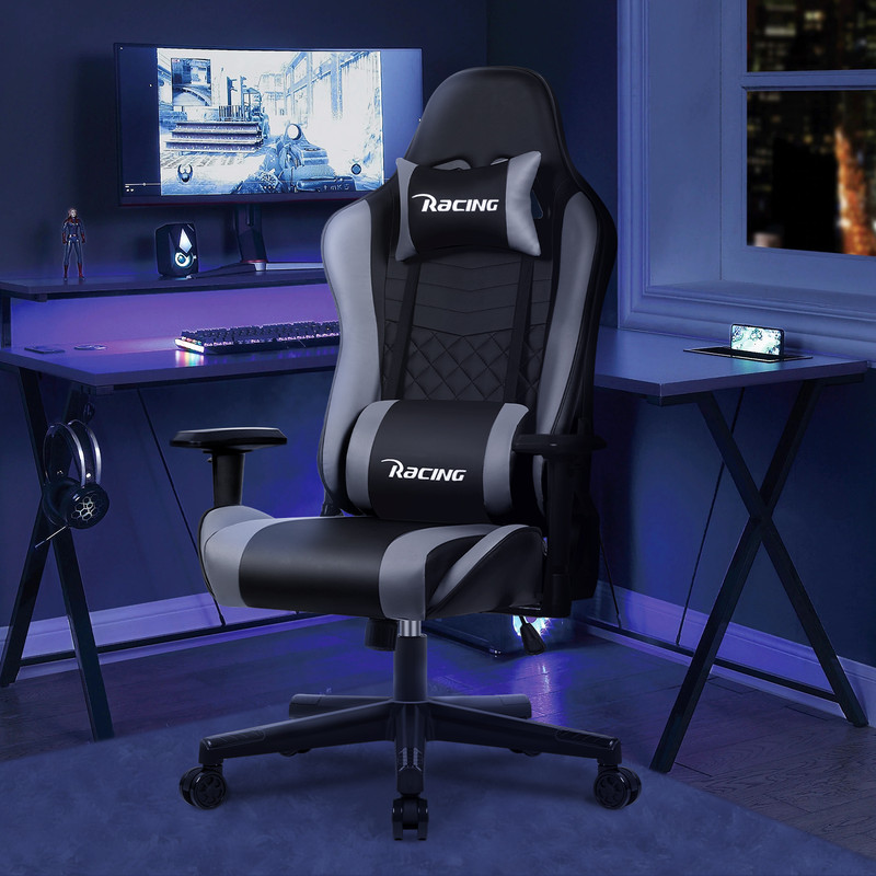 Chaise Gaming, Charge 150KG Fauteuil Gamer Ergonomique Assise de 53CM ...