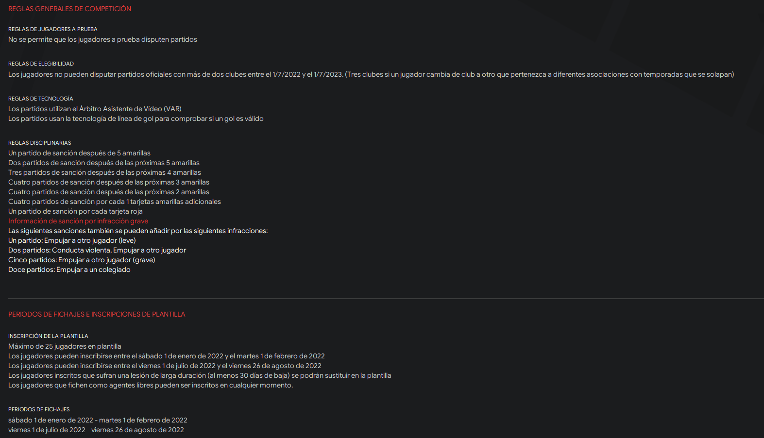 General Rules 1ª Lliga — Postimages