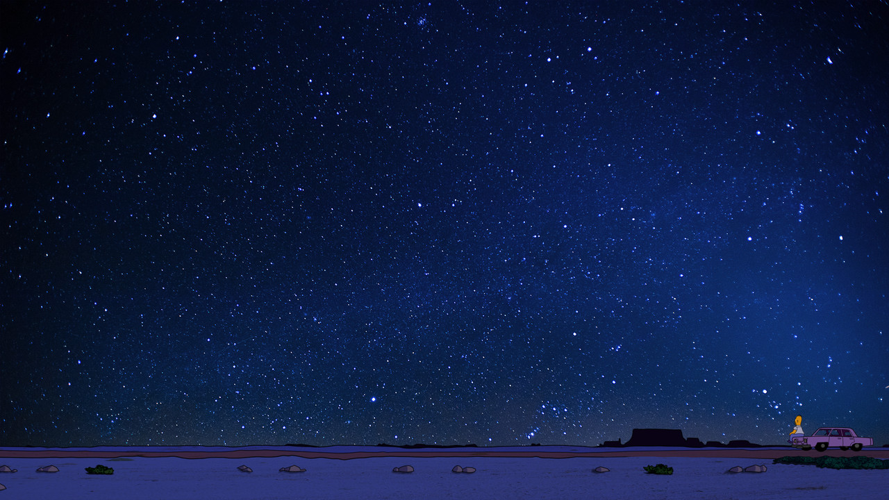 60512 the simpsons homer simpson under night sky — Postimages