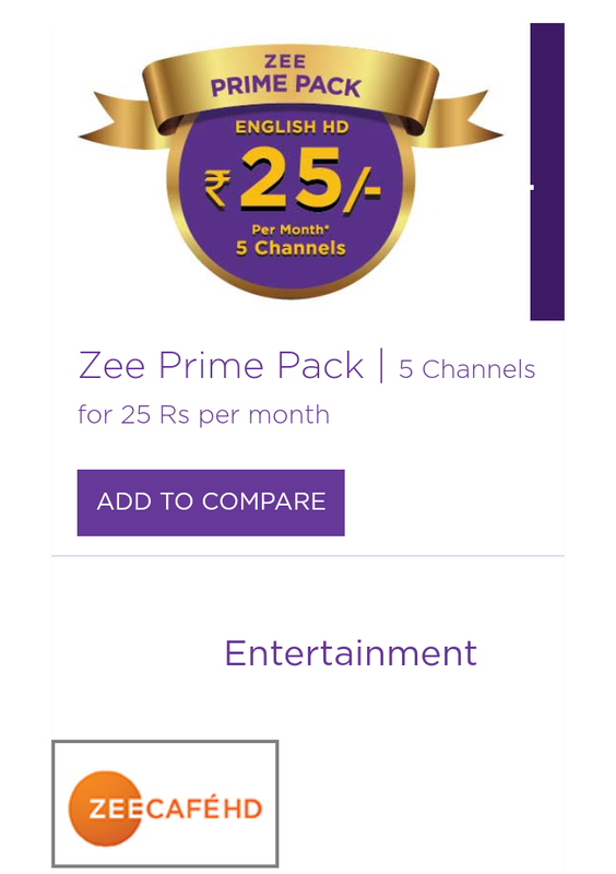 DDF Exclusive - Zee Prime Pack English SD & HD MRP slashed | DreamDTH ...