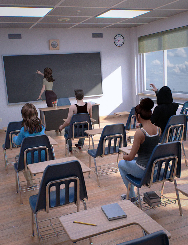 (ON THE BLOG) High School Classroom - Free Daz 3D Models