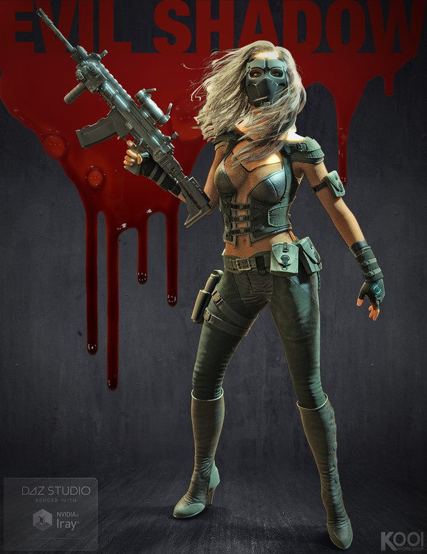 Evil Shadow Outfit For Genesis 3 Female 2025 - Free Daz 3D Models