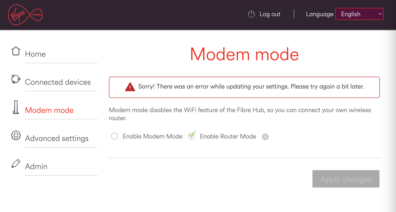Hub 5x modem mode is here! : r/VirginMedia