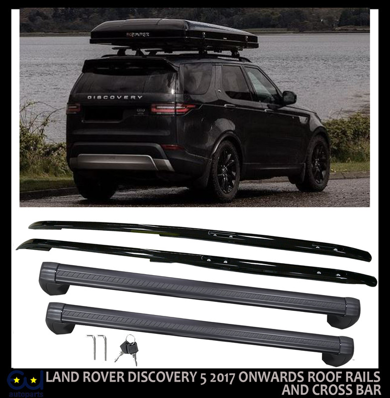 LAND ROVER DISCOVERY 5 L462 2017+ BLACK GLOSS CROSS BARS ROOF RAILS OEM ...