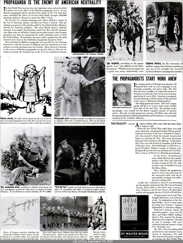 WW1 Life September 1939 Corpse Factory Story Propaganda is the Enemy of ...